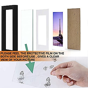 RUN HELIX A3 Frame 2 Pack Solid Wood Picture Frame, Display Pictures A4 with Mat or 11.7x16.5 Inch Without Mat, with High Definition Plexiglass, Horizontal and Vertical Formats for Wall