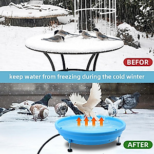 GIFANK [Clearance] Heated Bird Bath with Thermostatically Controlled 4-in-1 Bird Bath Bird Heater Heatable Bird Bath Bowl Heated Bird Waterer for Winter Outdoor Garden Yard Patio Lawn