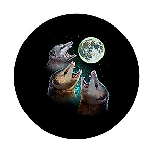 Three Opposum Moon With 3 Possums And Dead Moon Costume PopSockets Swappable PopGrip