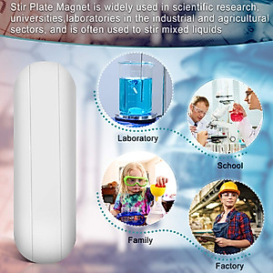 Weewooday PTFE Magnetic Stirrer Mixer Stir Bar Set, White Color, Stir Rod Magnetic, Laboratory Bar, Stir Plate Bar, Stir Plate Magnet Stick(8 Pieces,25 mm/ 1 Inch)