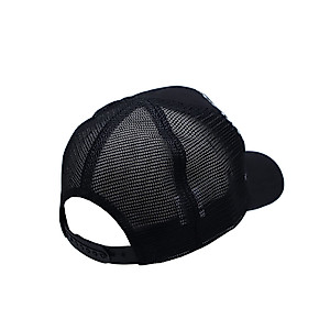 WITHMOONS Meshed Baseball Cap Skull Rhinestones Hat KR1751 (Cross_Twoblack)
