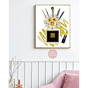 Paris Decor For Bedroom Vanity Decor Poster Black Girl Wall Art Fashion Wall Art Black Gold Set Of 6 Pink Bedroom Wall Decor For Women Teen Girls Room DéCor Preppy Wall Decor (8" X10" Unframed)