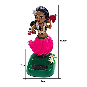 Ztexkee Solar Powered Shaking Head Hula Girl Car Dashboard Decoration Plastic Bobbleheads Solar Dancing Toy Cute Bobble Head Figures for Home Office Desktop Ornaments Car Decor