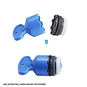 5 pcs/Set Blue 2.2GPM Cache Faucet Aerator Key with 5 Pieces Faucet Aerator Removal Wrench Tool Practical Design, as shown