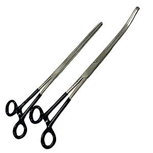 German Stainless Curved + Straight Forceps, Hemostat Forceps clamp 10" (Cynamed Brand) … … … …