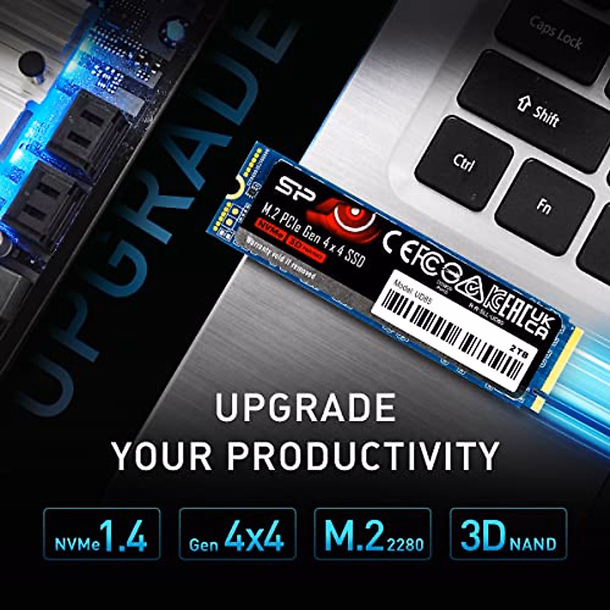 Silicon Power 1TB UD85 NVMe 4.0 Gen4 PCIe M.2 SSD R/W up to 3,600/2,800 MB/s (SP01KGBP44UD8505)
