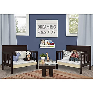 Dream On Me Hudson 3 In 1 Convertible Toddler Bed In Espresso, Greenguard Gold Certified, JPMA Certified, Non Toxic Finishes, Made of Sustainable New Zealand Pinewood