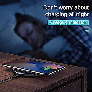 Hodiax Fast Wireless Charger, 15W Max Wireless Charging Pad Compatible with iPhone SE/11/12/13/X/XR/8,AirPods, Samsung Galaxy, Google Pixel(No AC Adapter)