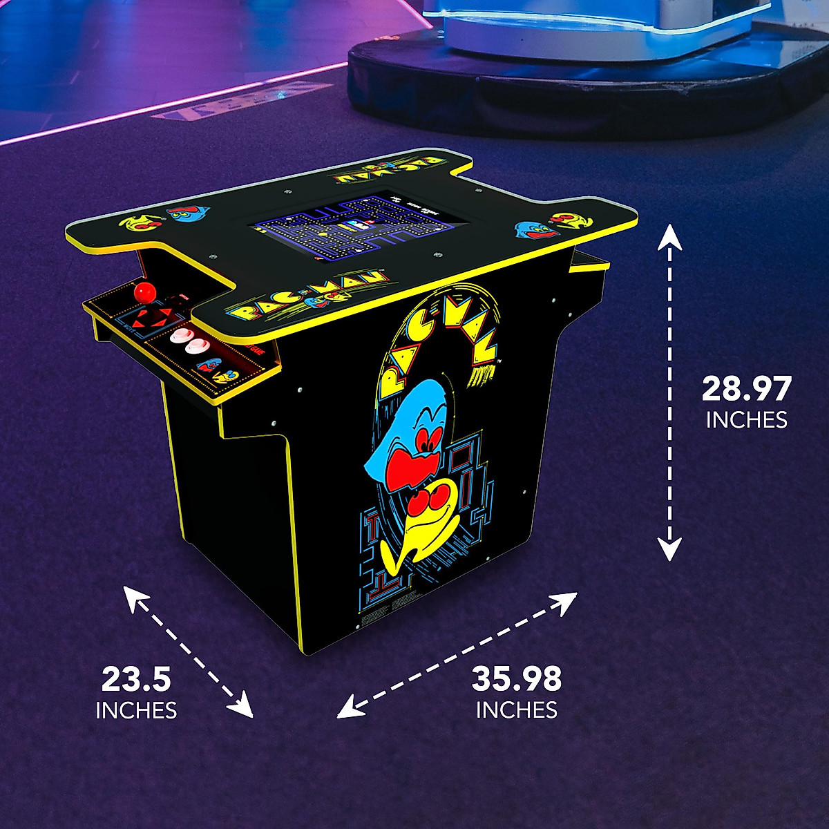 Arcade1Up PAC-MAN Arcade Game Table, Full Home Machine, Black Series Edition