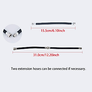 SITADI Air Pump Inflator Extension Hose High Pressure Schrader Valve for Mountain Road Bike Bicycle with Brass Presta Valve Adaptor，2 Pack