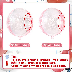 KatchOn, Huge 22 Inch Pink Snowflake Balloons - Pack of 6 | Mylar Snowflake Balloon, Pink Snowflake Decorations | Winter Onederland 1st Birthday Girl Decorations | Baby Shower, Christmas Decorations