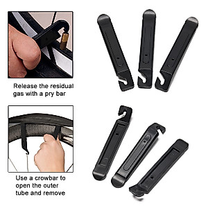 Tobefore 3pcs Bicycle Tire Levers Tools Strong & Long Lasting Tire Removal Tool Portable MTB Road Bike Wheel Remover Bike Tire Outdoor Repair Tools for Road or Mountain Bike Tires