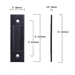 Aiwaiufu 6 inch Sliding Barn Door Handle Flush Pull Rectangle Recessed Free of Sharp Angle Heavy Duty Pull Handle for Sliding Barn Door, Cabinets Closet, Drawers, Matte Black