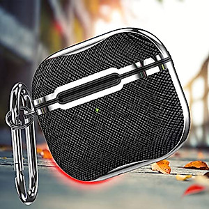 OLLSA AirPods Pro Case Cover Black Hard Shell Keychain Accessory Support Apple Airpod Pro 2019 Wireless Charging Case iPods Pro Case Men & Boys [Front LED Visible], 1.96*2.56*0.98 inch (ef-068)