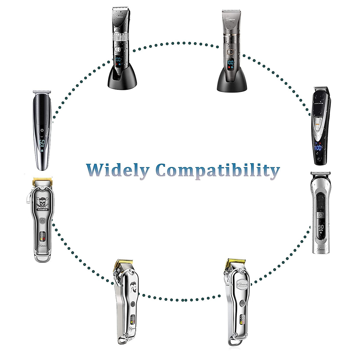 VHBW Charger for Hatteker Cordless Hair Trimmer Pro Hair Clippers Beard Trimmer & Electric Shaver Razor Replacement Hatteker Hair Trimmer Clipper Charger Cord 4.9FT