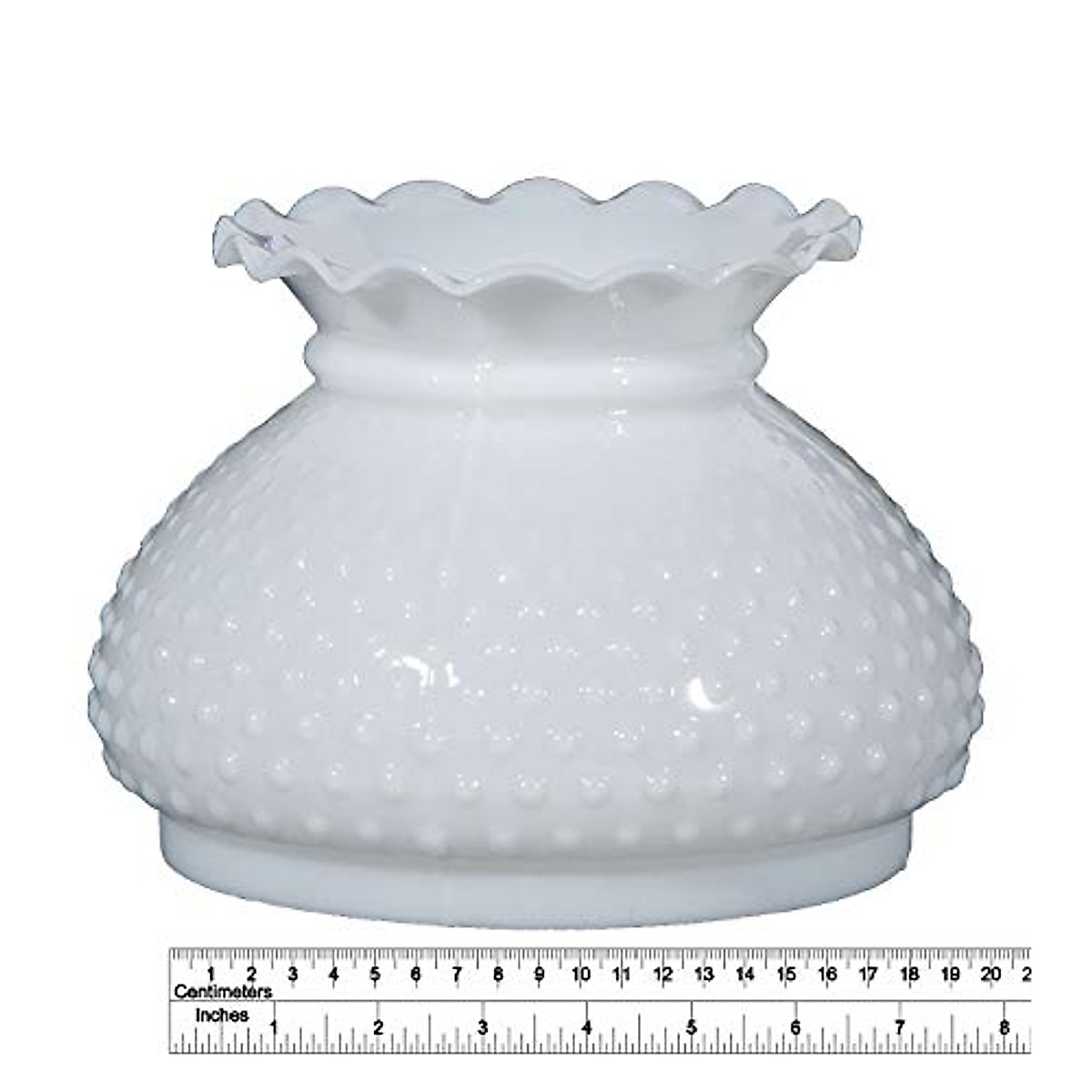 B&P Lamp 7 Inch White Cased Glass Hobnail Student Shade