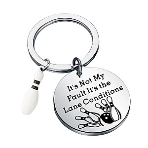 MYOSPARK Bowler Gift Funny Bowling Ball Keychain Bowling Jewelry Gift for Bowling Lovers Bowling Player Bowling Team Gifts (My Fault KC)