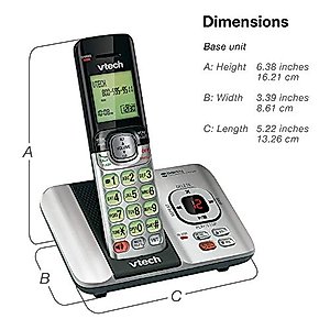VTech CS6529-3 3-Handset Expandable Cordless Phone with Answering System-Caller ID/Call Waiting & Backlit Display/Keypad, Silver