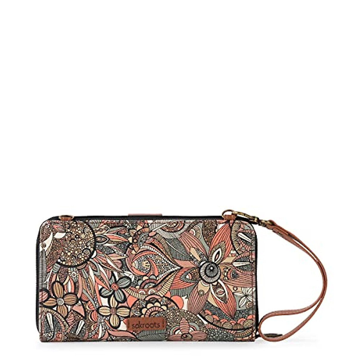 Sakroots Large Coated Canvas Smartphone Crossbody Bag, Sienna Spirit Desert