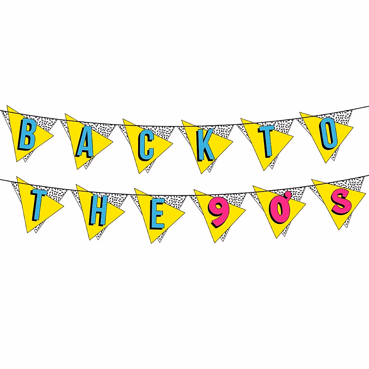 Back to The 90s Neon Banner - Funny Throwback 90's and 80's Theme Party Decoration, Favors & Supplies