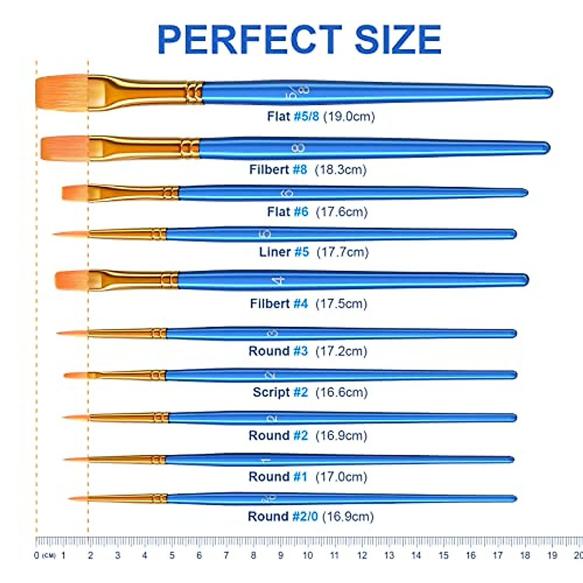 Paint Brush Set, Heartybay 10Pcs Paint Brushes for Acrylic Painting, Water Color Paintbrushes for Kids, Easter Egg Painting Brush, Face Paint Brush for Halloween, Round Pointed Tip Detail Small Brush