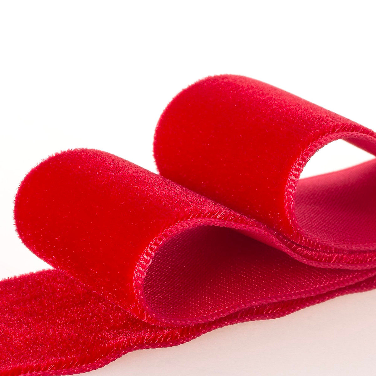 ATRBB Red Velvet Ribbon - 1 Inch Width, 10 Yards Per Roll - Classic Elegant Flocked Ribbon for Gift Wrapping, Crafts, and Decorations