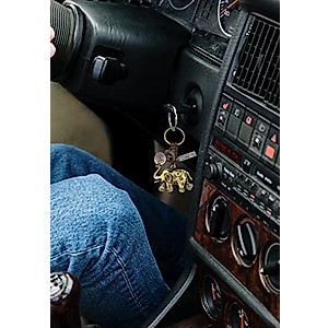 AuPra Elephant KeyChain Gift Women & Men Leather Funny KeyRing Home Car Keys Holder Ladies Good Luck Animal Present