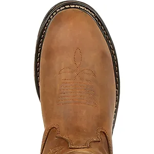 ROCKY Original Ride Branson Roper Waterproof Western Boots, Aztec Crazy Horse, Size 9.5(ME)