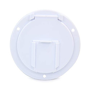 RV Camper Trailer Motorhome Power Cord Hatch Electrical Access Door (White-7W)