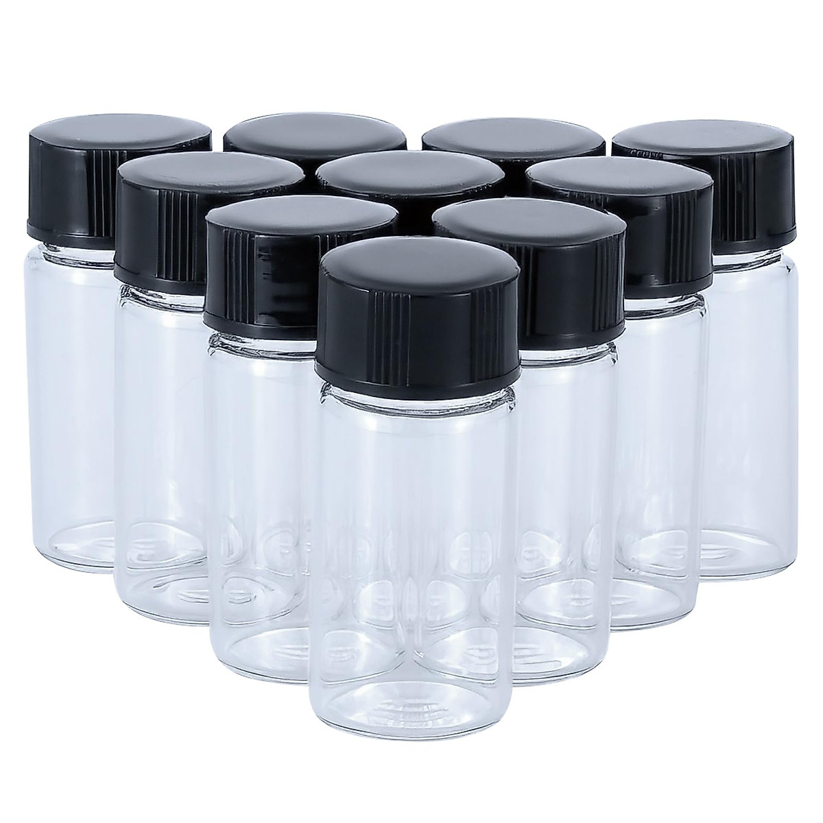 Newzoll 5 ml Clear Glass Bottles for Essential Oils, Chemistry Lab Chemicals, Colognes & Perfumes (10 Pieces)
