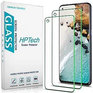 HPTech (2 Pack) Designed For OnePlus Nord N20 5G Tempered Glass Screen Protector, 9H Hardness, Anti Scratch, Bubble Free, Case Friendly