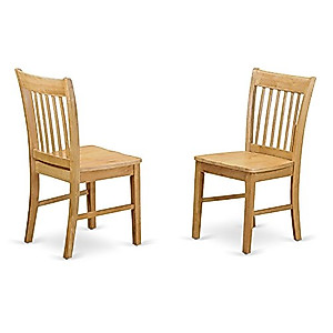 East West Furniture NOFK7-OAK-W 7 Piece Dining Room Table Set Consist of a Rectangle Kitchen Table with Butterfly Leaf and 6 Dining Chairs, 32x54 Inch, Oak