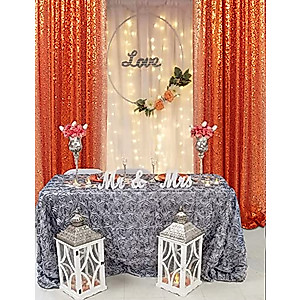 Sequin Curtains 2 Panels 2FTx8FT Orange Glitter Sequin Backdrop Curtains Orange Sequin Photo Backdrop Sequin Window Curtains Wedding Party Background Drapes (2FTX8FT, Orange)…