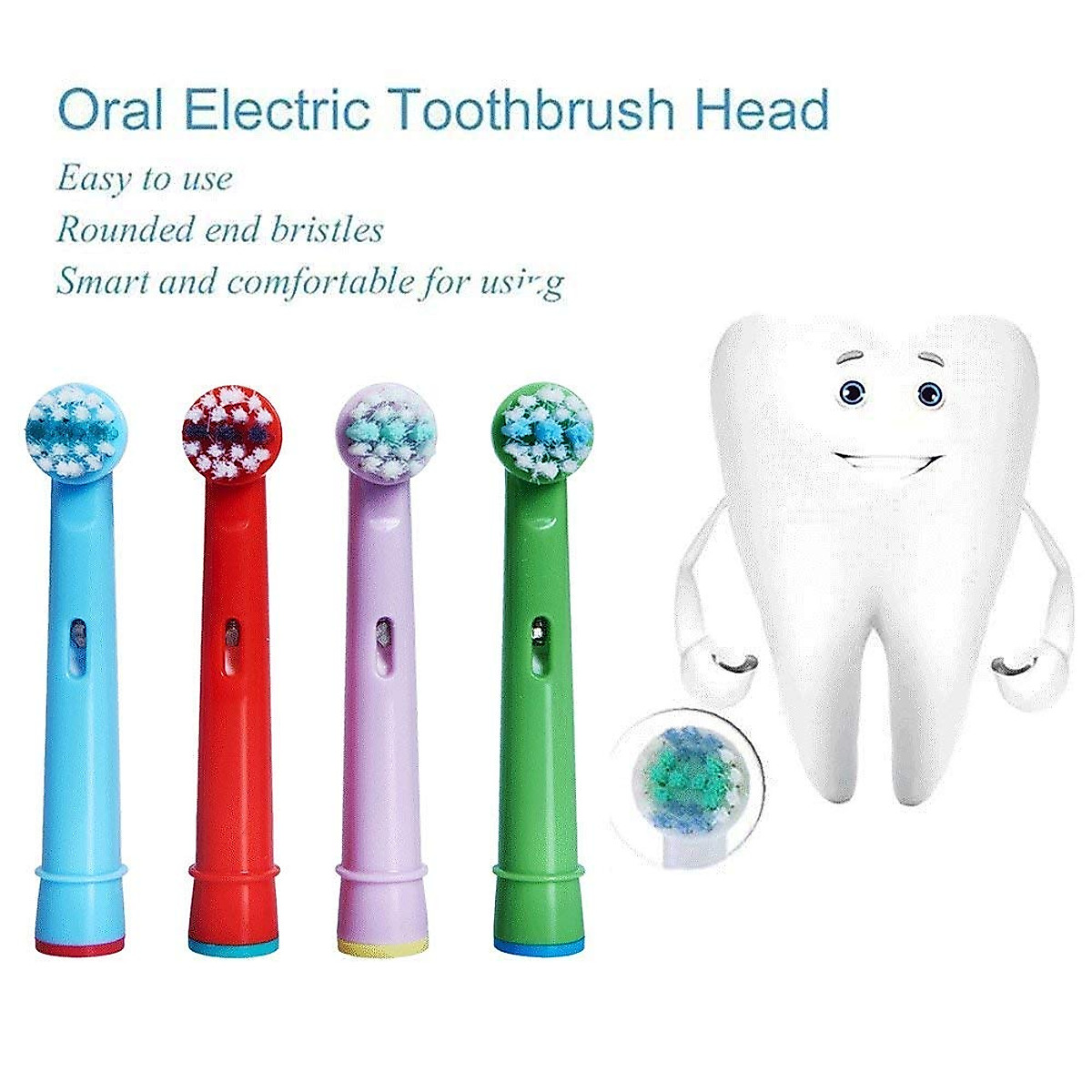 Kids Toothbrush Replacement Heads for Oral-B, Extra-Soft Bristles, Fits Both Electric and Battery for Oral-B Braun Brushes, Except Vitality Sonic, CrossActino Power, Sonic Complete, Pulsonics, EB-10A