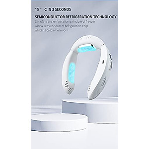 2022 upgraded cooling heating three-sided large-area Portable Air Conditioner Neck Fan heatstroke prevention camping holiday hanging It can also be used on vacation to cool the face, white
