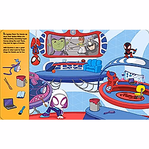 Marvel Spider-man Spidey and his Amazing Friends – Spidey on the Go! First Look and Find Activity Book and Spidey Plush Toy Gift Set – PI Kids