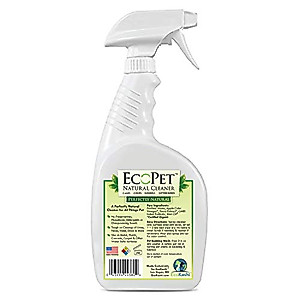 EcoPet All Natural Pet Odor and Stain Remover - Probiotic Powered Multi Surface Cleaner - Effective Non-Toxic Pet Odor Eliminator and Pet Stain Eraser, Scented, Trigger Spray, 16 oz