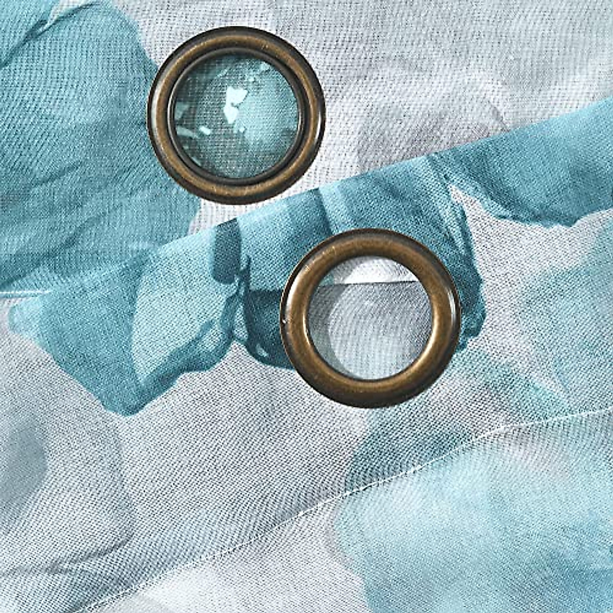 Lush Decor Leah Room Darkening Window Curtain Panel Pair Floral Insulated Grommet, 52"W x 84"L, Blue