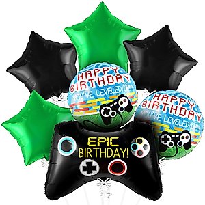 KatchOn, Huge Video Game Balloons - Pack of 7 | Gaming Balloons for Gamer Party Decorations | Gamer Birthday Balloons | Game Controller Balloon with Star Balloons | Gamer Balloons for Birthday Party
