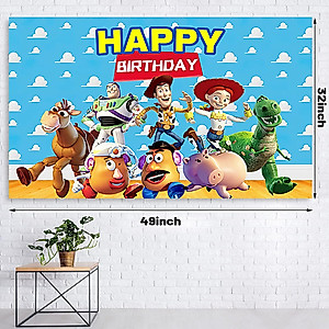 269Pcs Birthday Party Supplies, Cartoon Birthday Party Decorations for Serves 10 Guests, Include Backdrop, Cake & Cupcake Toppers, Latex Balloons, Tablecloth, Tableware, Foil Balloons and Stickers