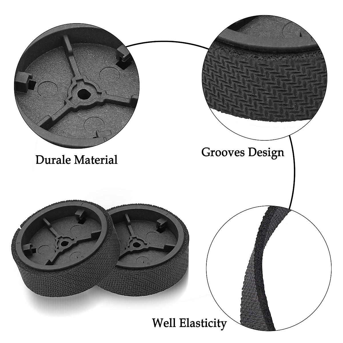 ilovelife Replacement Braava Wheels Tires Parts Kit - 2 Caster Wheels 2 Wheel Tires for iRobot Braava 380 380t 320 Mint 4200 5200C Mopping Robot Accessories