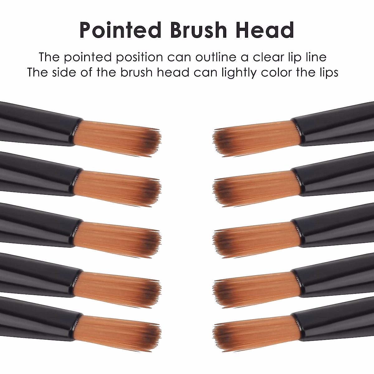 50Pcs/Set Lip Brushes, Disposable Lip Brush Lip Gloss Makeup Brush, Lipstick Gloss Wands Applicator Cosmetic Tool Kits（Black）