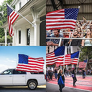 Flag Poles for Outside House - Outdoor Flag Pole for House with Tangle Free Flag Pole Rings for 3x5 Flags,5ft Heavy Duty American Flagpoles Residential kit for House,Porch,Truck,Boat,Car - White