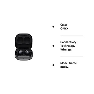SAMSUNG Galaxy Buds2 True Wireless Earbuds Noise Cancelling Ambient Sound Bluetooth Lightweight Comfort Fit Touch Control, International Version - Onyx