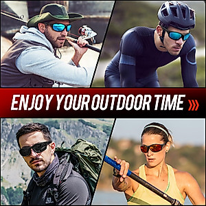 LINVO Polarized Sports Sunglasses for Men Women UV400 Protection Sun Glasses Wrap Around Goggles for Running Cycling Driving Fishing