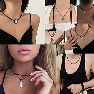 Otxas Leather Necklace Cord, 18inch-24inch Waterproof Rope Necklace for Men Women, 316L Stainless Steel Clasp, 2,3mm Width Leather Necklaces (24 inch, brown 2mm diameter)