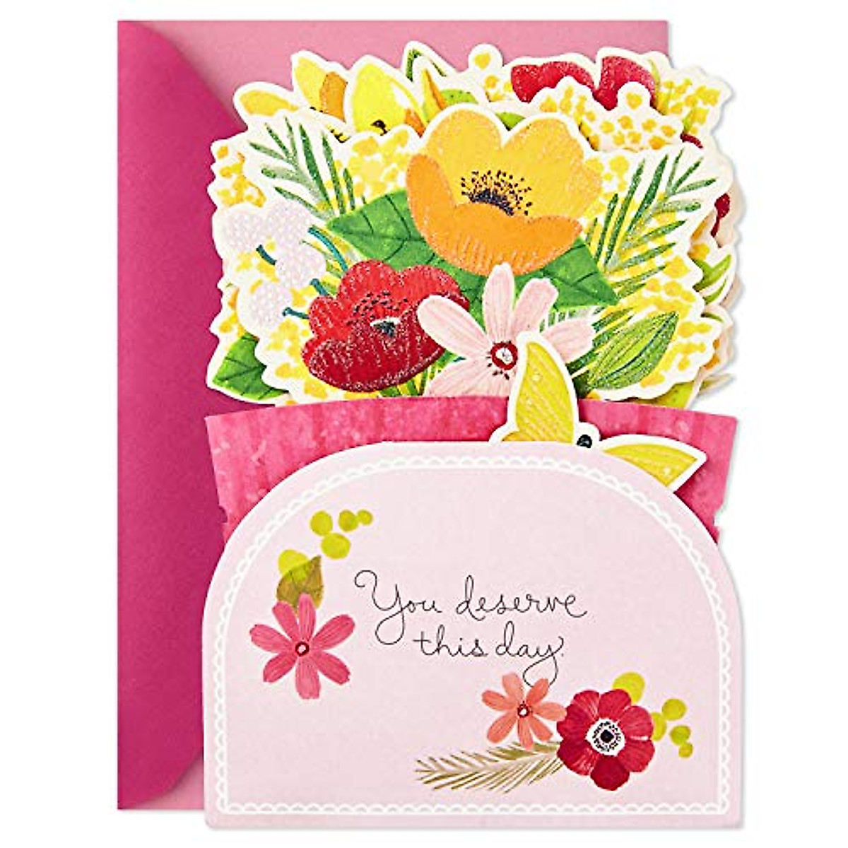 Hallmark Paper Wonder Mothers Day Pop Up Card (Flower Bouquet, You Deserve This Day)