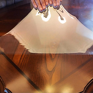 HOHOFILM 2mil Transparent Furniture Protective Film Heat Resistance Gloss Table Top Cloth Mat Self-Adhesive Stickers Clear for Wood Table Kitchen Countertop Anti-Oil 80cmx500cm