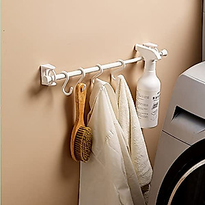 Resdenio Adhesive Shower Curtain Rod Holder, 2 Pack Curtain Rod Bracket No Drilling, Rotatable Shower Rod Tension Retainer for Bathroom Bedroom (Shower Curtain Rod Not Included)