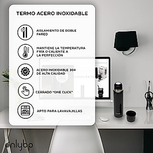 OnlyBP® Argentinian Yerba Mate Set - Includes Yerba Mate Cup, Thermos, 2 Bombillas and Cleaning Brush - Premium Quality 304 Stainless Steel - Double-Walled